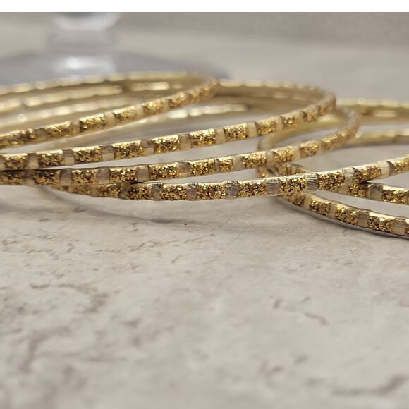 Erik & Mike | Jewelry | Gold With Gold Glitter Dashes Thin Metal ...